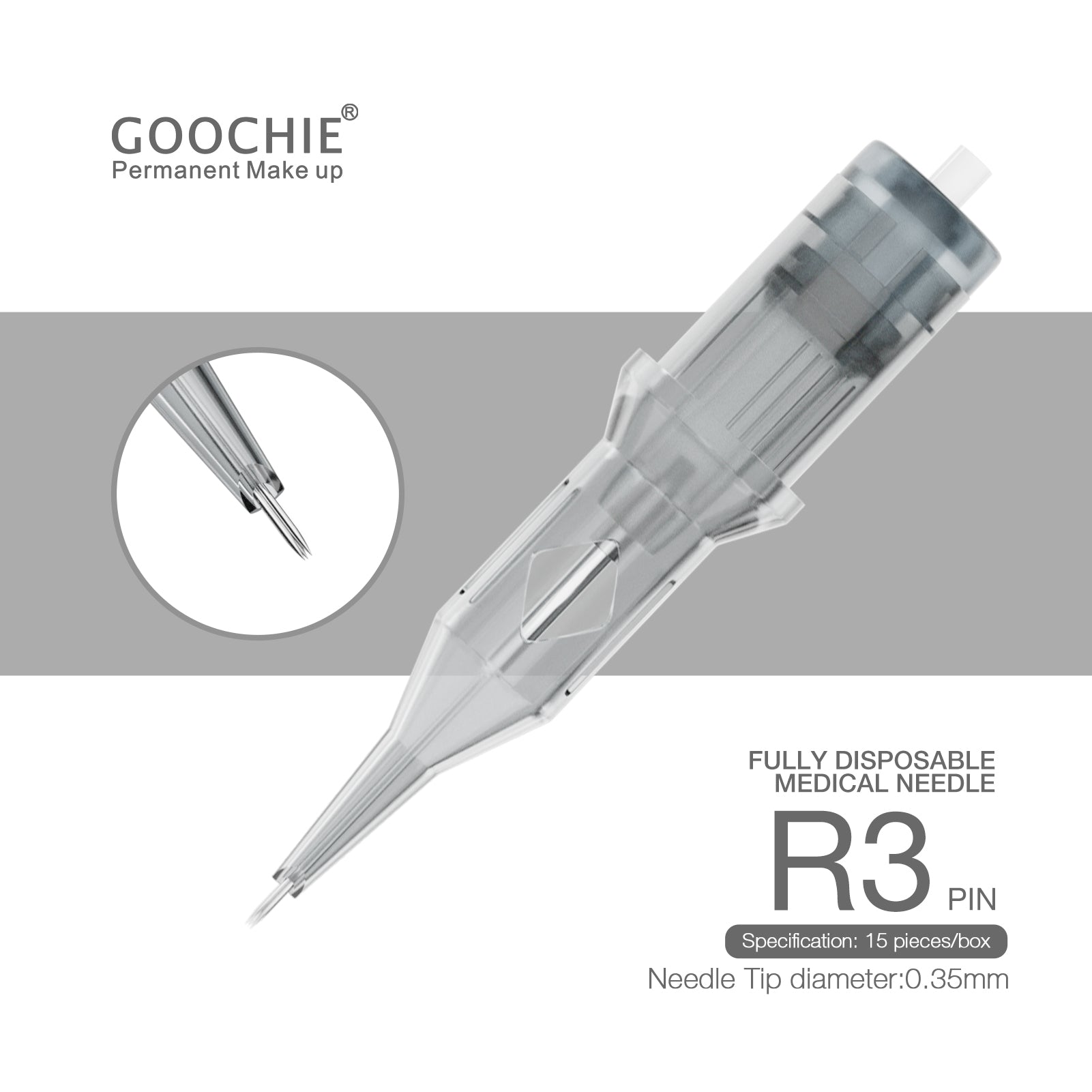 GOOCHIE Universal Needle 3RL 15/Box – PMU Medical Device